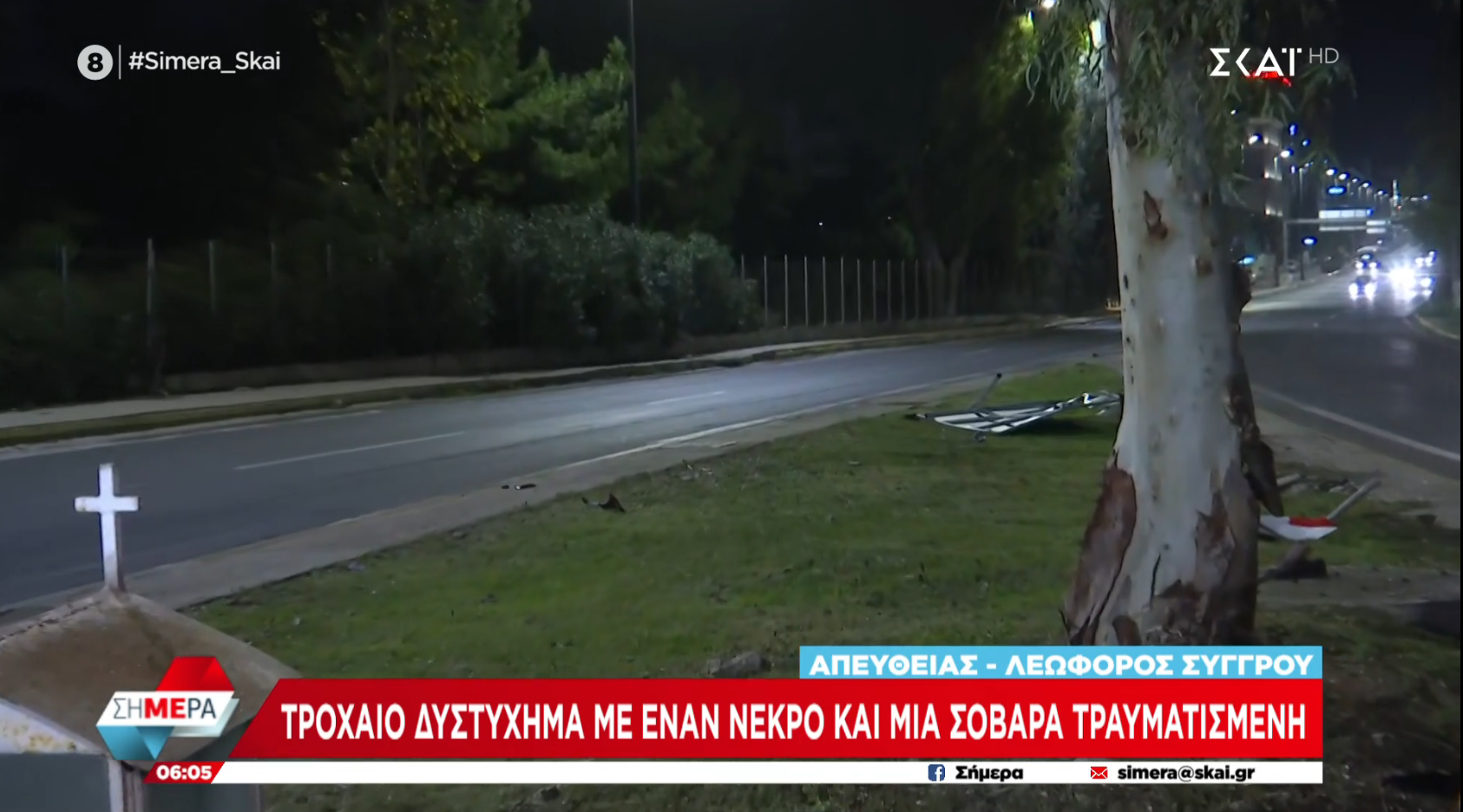 Σοβαρό τροχαίο στη Λ. Συγγρού: Μηχανή εξετράπη της πορείας της και πήρε ...